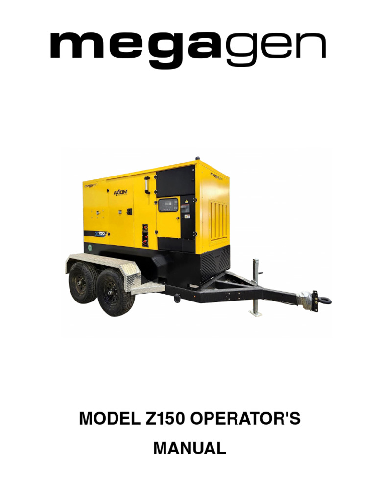 Axiom Megagen Z150 Generator Operators Manual | PDF