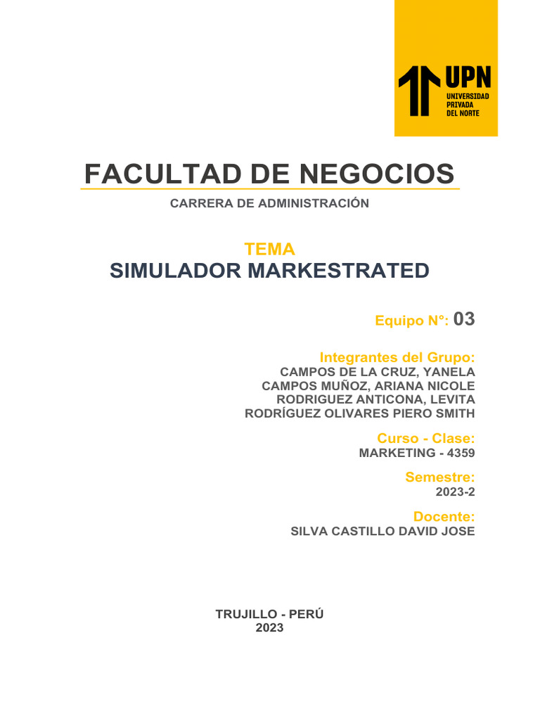 Informe Markestraded - Piero Rodríguez Olivares | PDF | Marketing ...