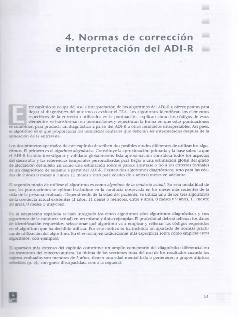 Normas Correccion ADI-R | PDF