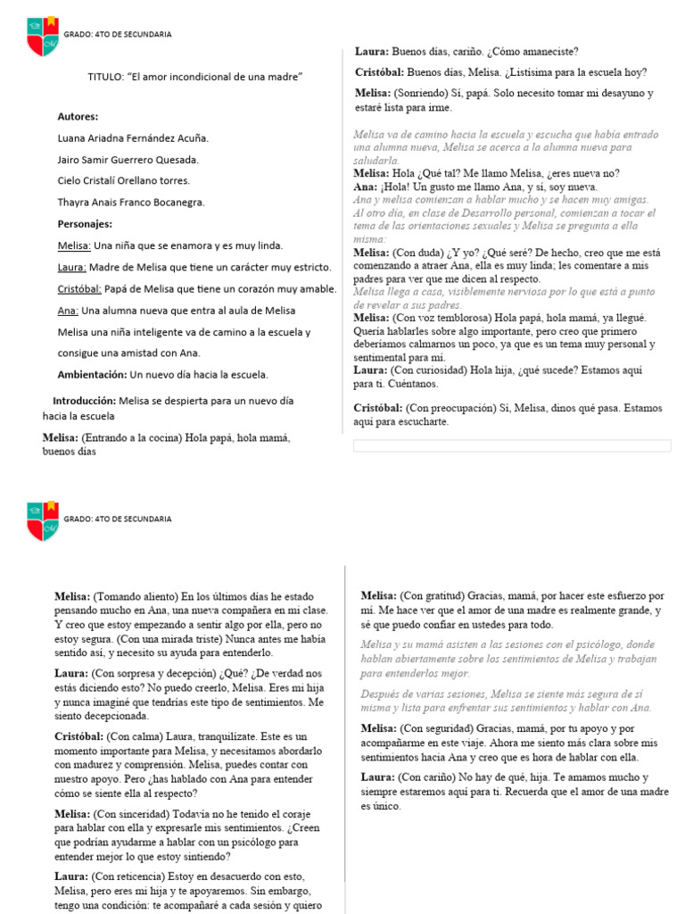 El Amor Incondicional De Una Madre Pdf Amor