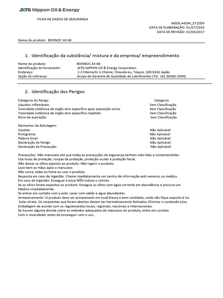 Fispq-Bonnoc Ax 68 - JXTG 01-04-2017 | PDF