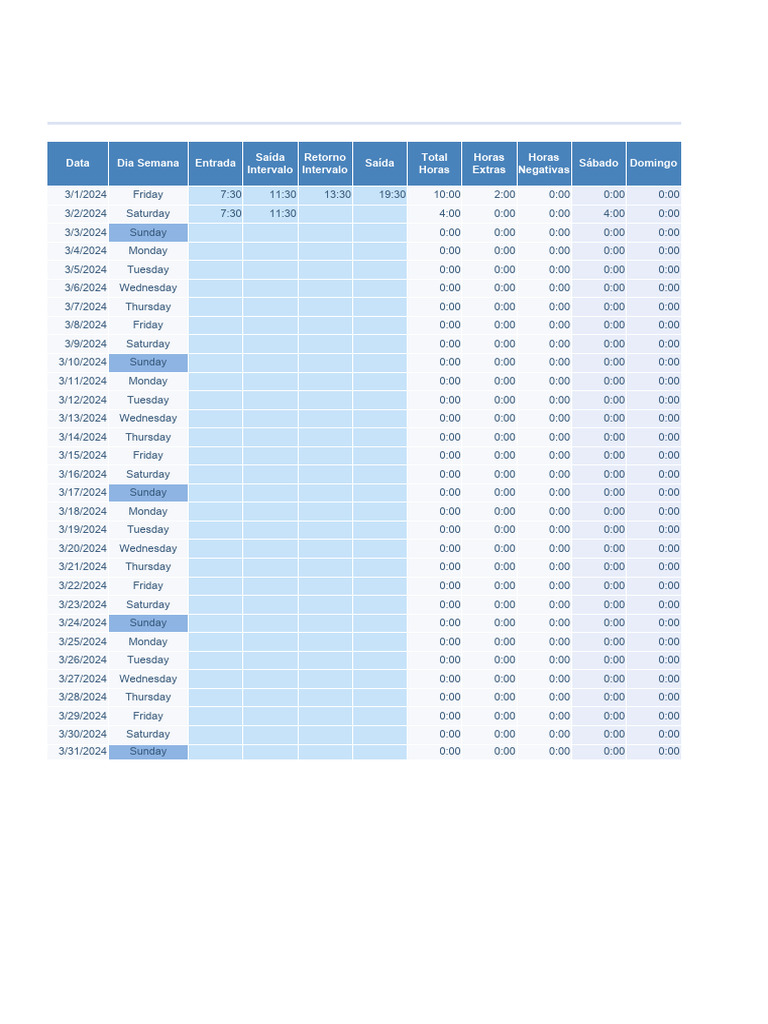 Calculo de Horas e Horas Extras | PDF | Hora extra