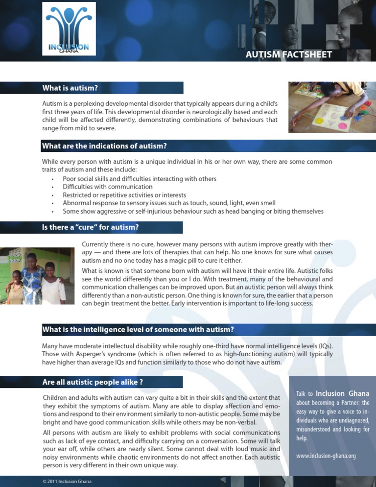 Autism Fact Sheet | PDF | Autism | Intellectual Disability
