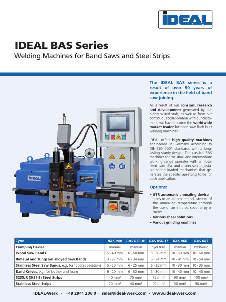 IDEAL BAS Series en | PDF | Machines | Steel