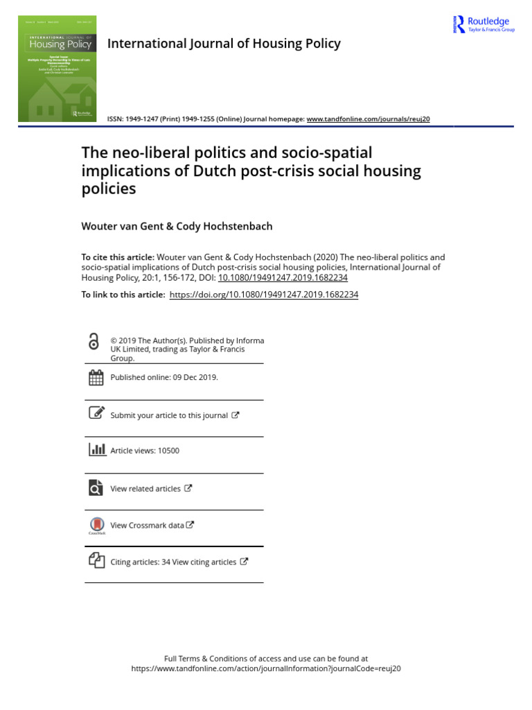 The Neo-Liberal Politics and Socio-Spatial Implications of Dutch Post ...