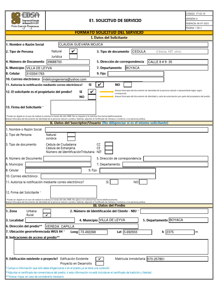 Claudia Guevara Mojica 1 | PDF | Documento de identidad | Telefonía móvil