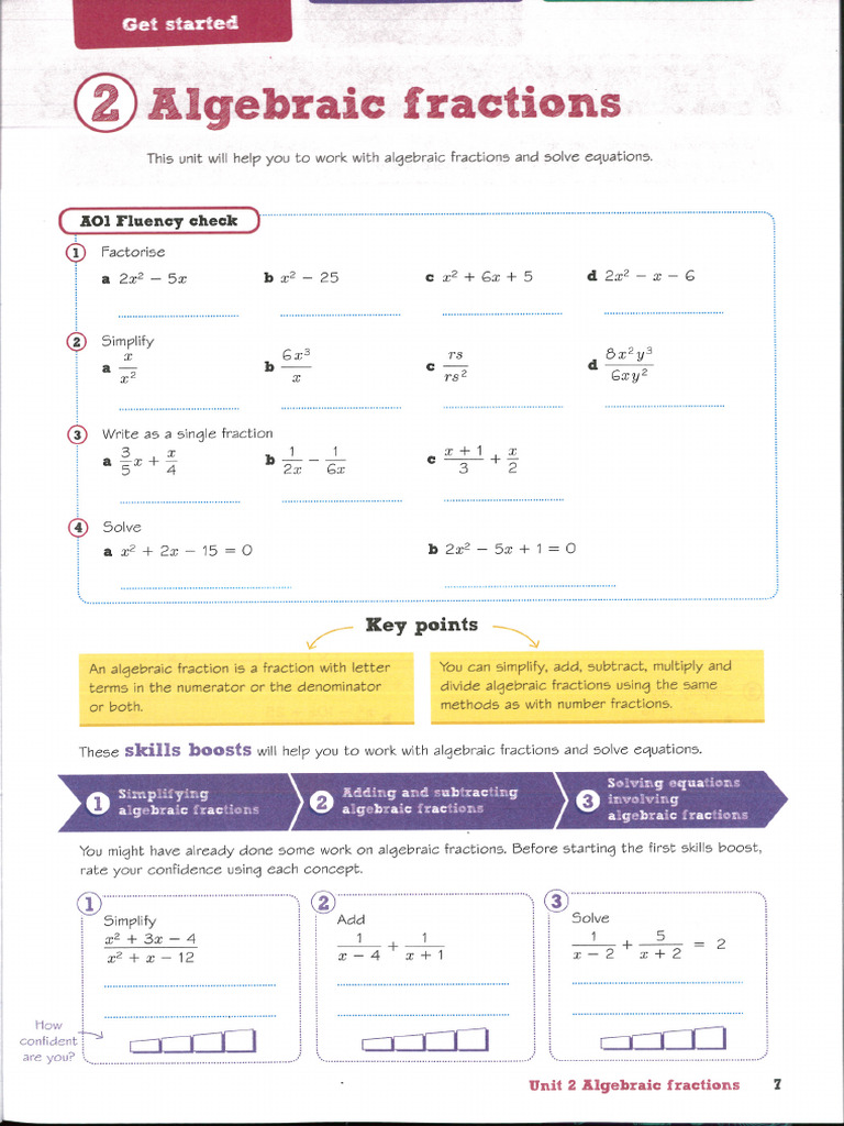J - Algebraic Fractions | PDF