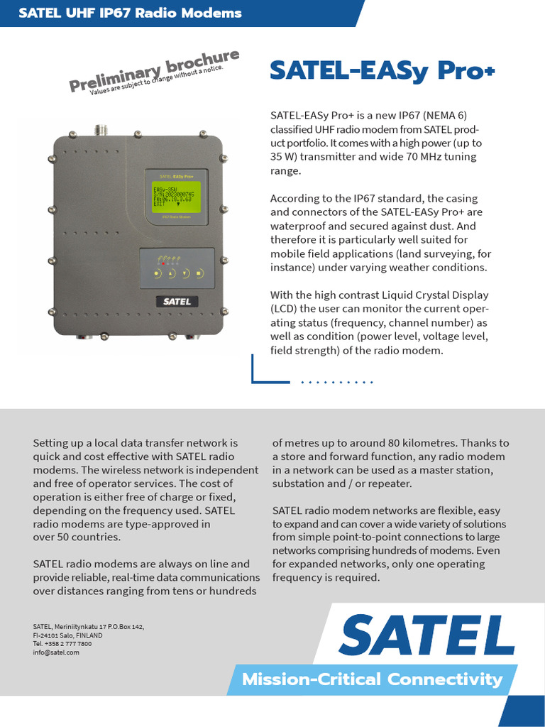 SATEL-EASy Pro 1222 231114 092130 | PDF | Radio | Modem