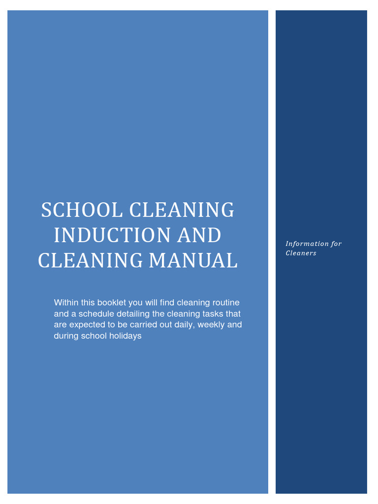 School Cleaning Induction Manual | PDF | Toilet | Carpet