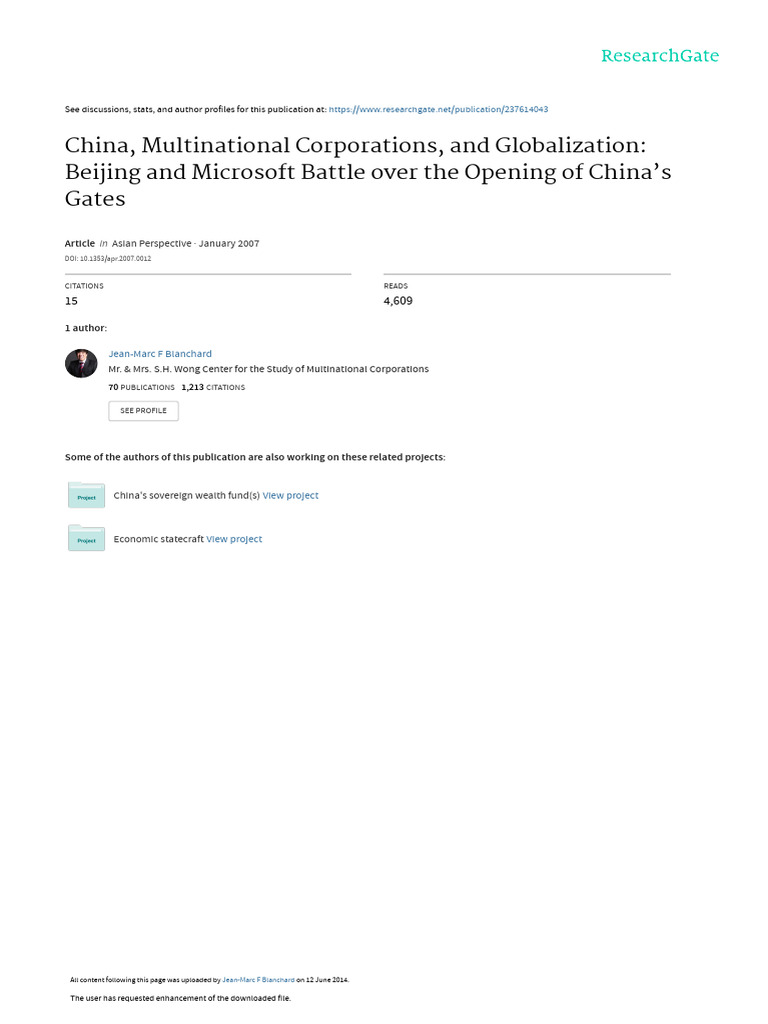 China Multinational Corporations and Globalization | PDF ...