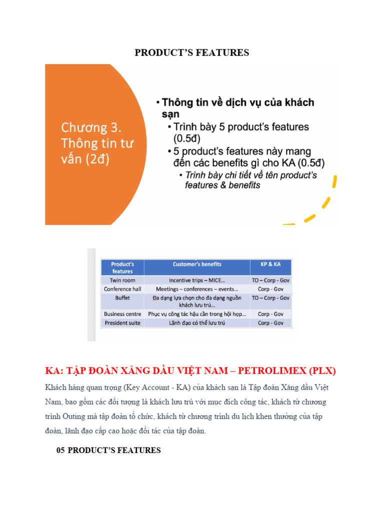 Product's Features - Benefits | PDF