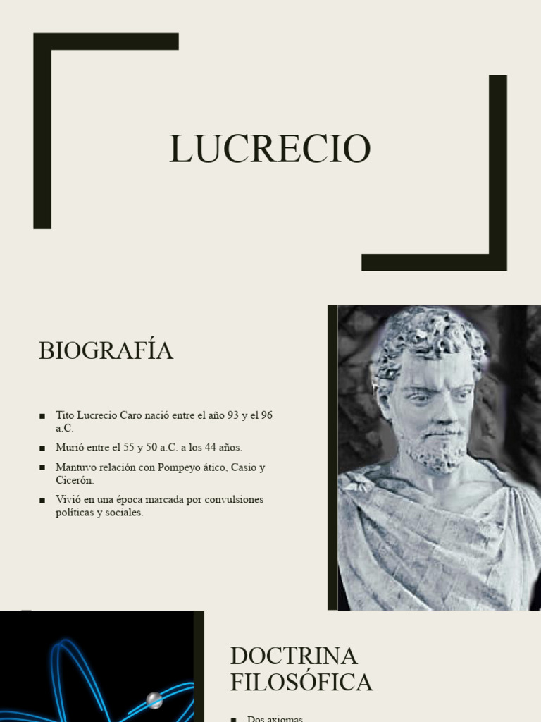 Biografía y Filosofía de Lucrecio | PDF | Lucrecio