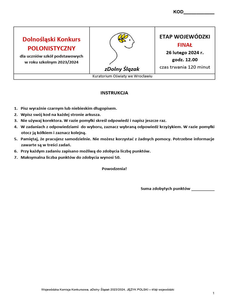 2023-Finaå Owy Polonistyczny | PDF