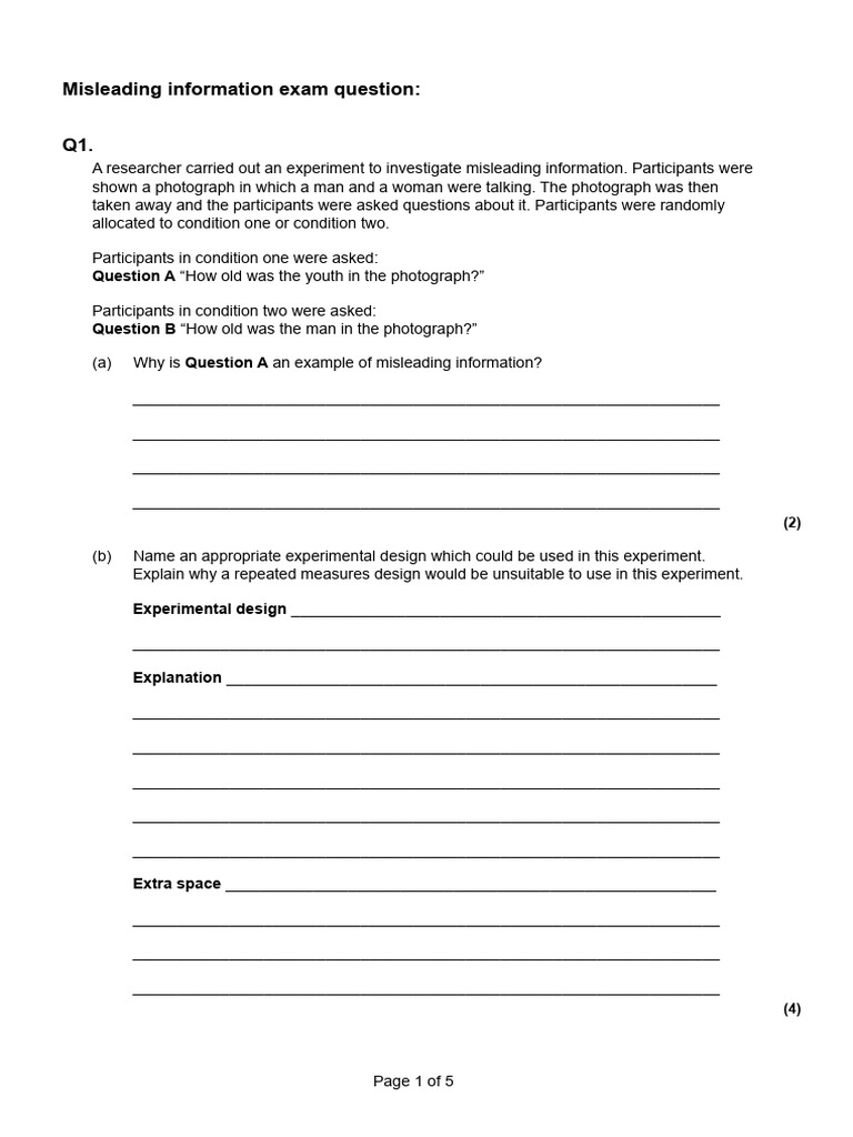 Exam Question | PDF | Experiment | Knowledge