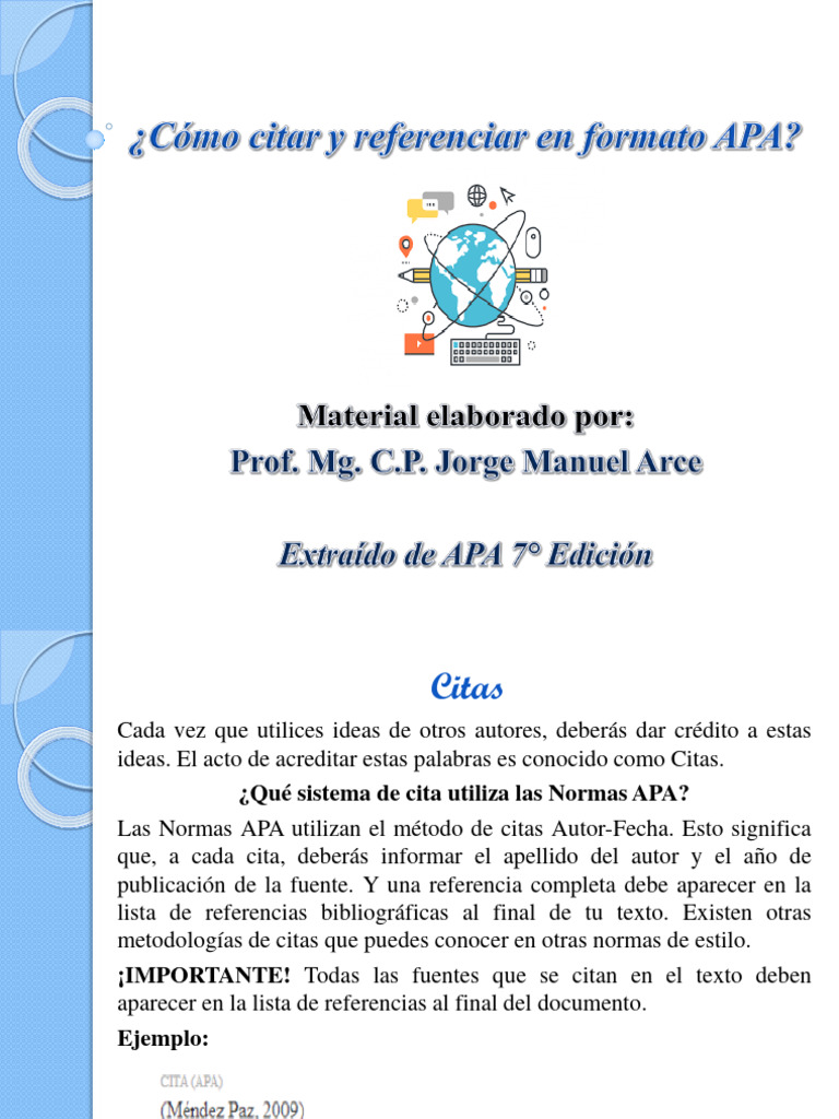 Formas de Citar y Referenciar | PDF | Citación | Estilo apa