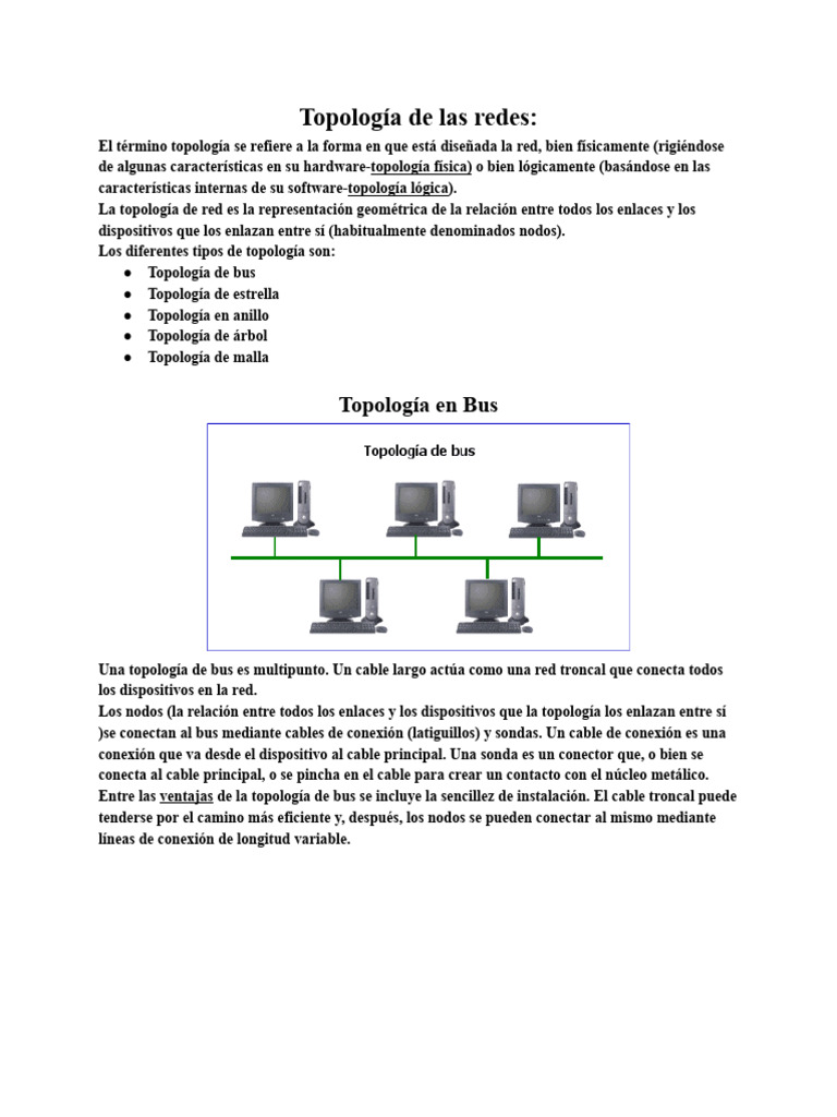topologías de redes | PDF | Topología de la red | Red de arquitectura