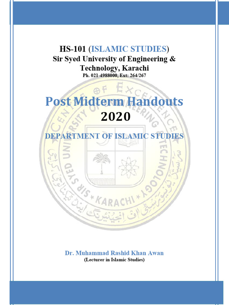 Post Midterm Handouts 2020, HS-101 Islamic Studies | PDF | Muhammad