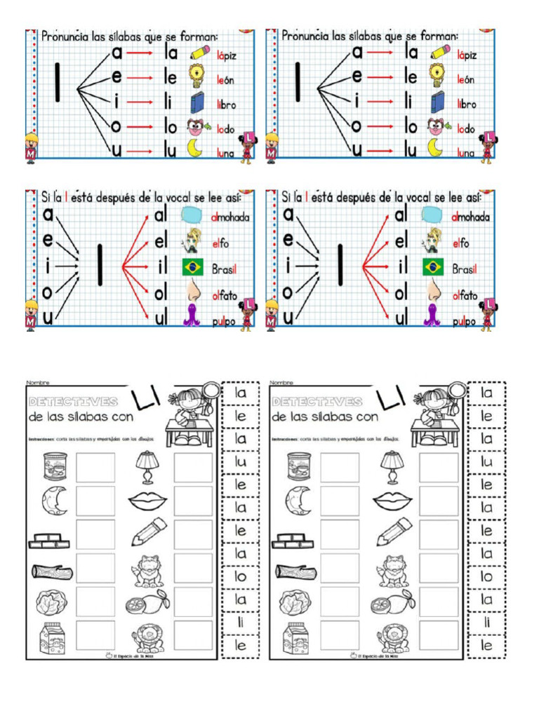 Actividades de La Letra L | PDF