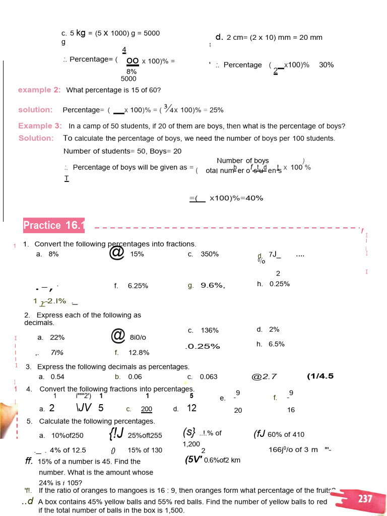 Percentage Calculations and Conversions Guide | PDF | Percentage | Area