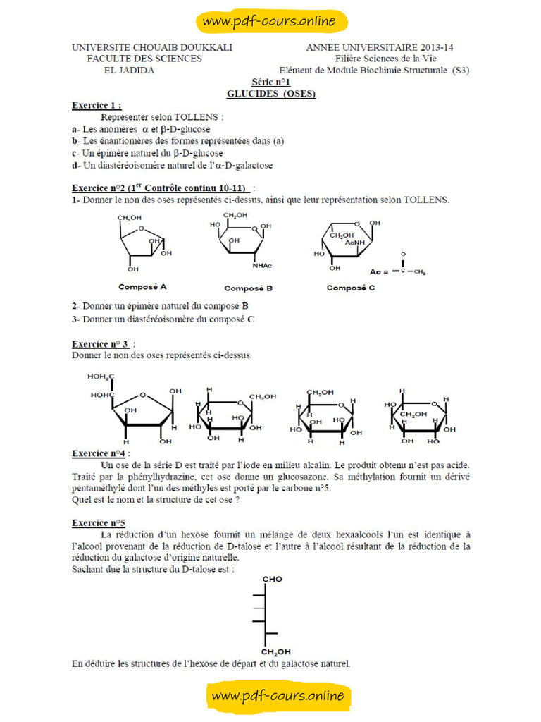 7 TD 1 Biochimie Structurale | PDF