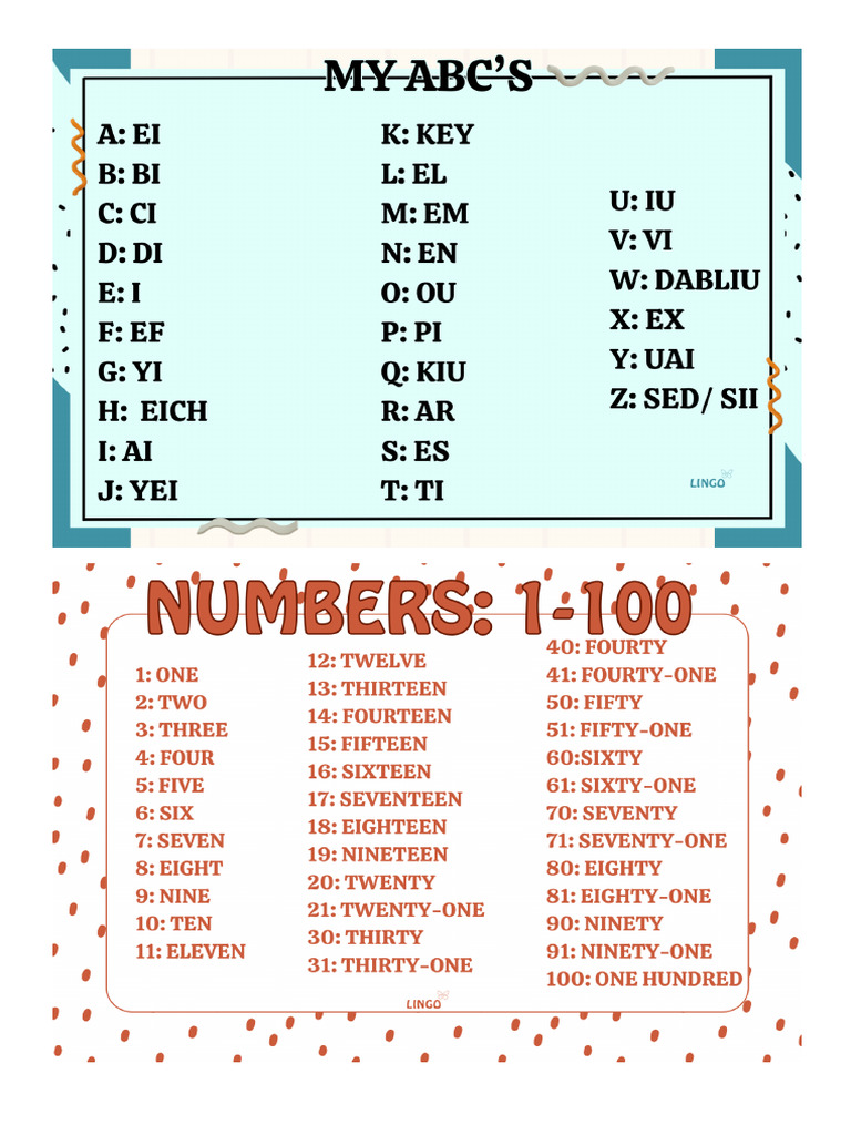 ABC and NUMBERS | PDF