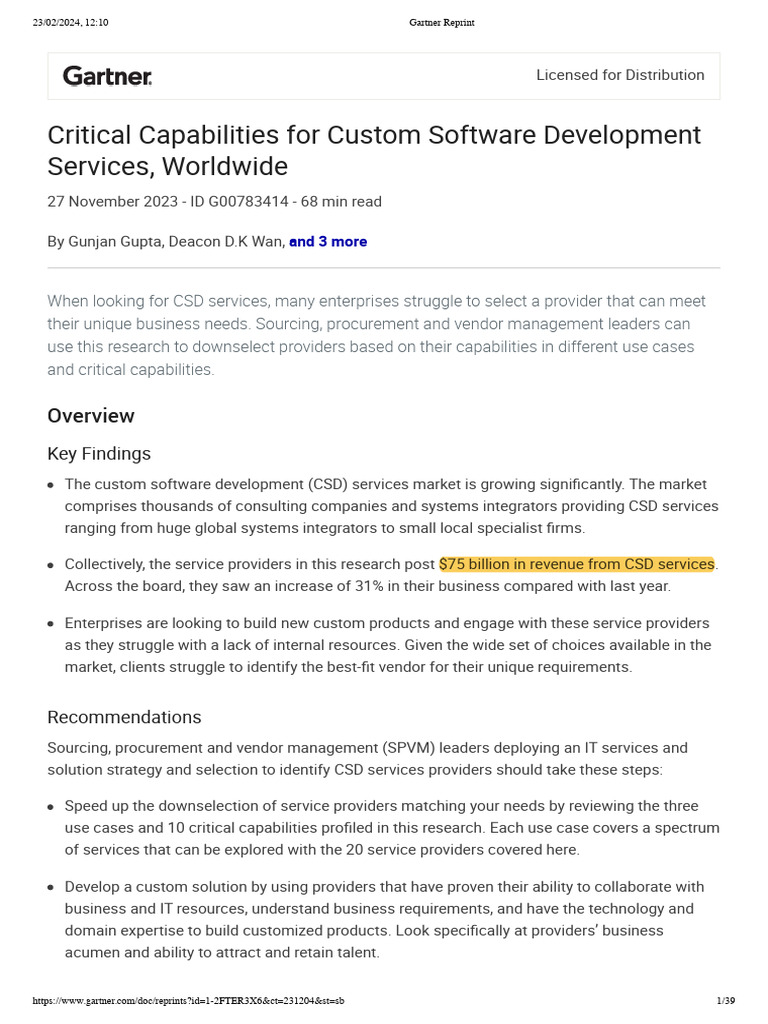 Gartner critical capabilities | PDF | Cloud Computing | Agile Software Development