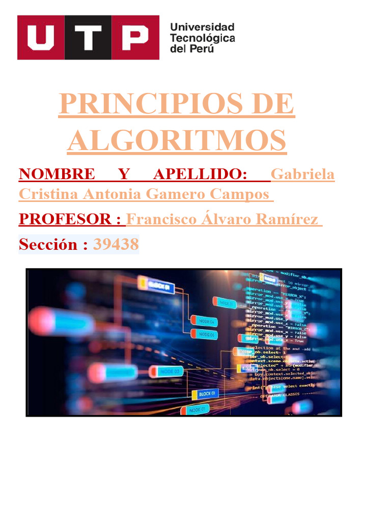 PRINCIPIOS DE ALGORITMOS Tarea en Clase | PDF