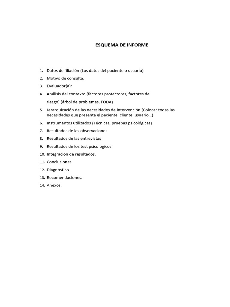 Esquema de Informe Portafolio II | PDF