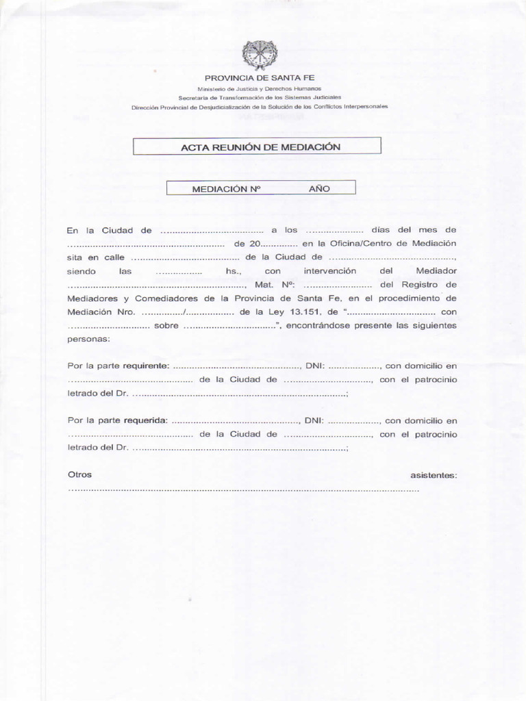 Acta Reunión de Mediación | PDF