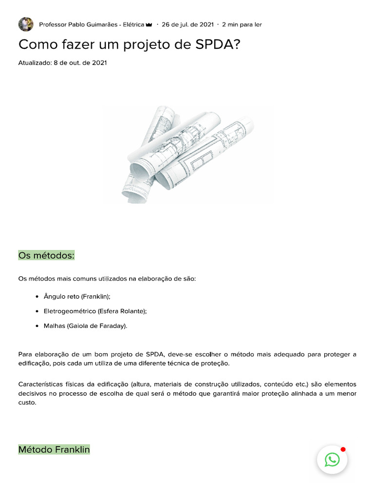 Como fazer um projeto de SPDA | PDF