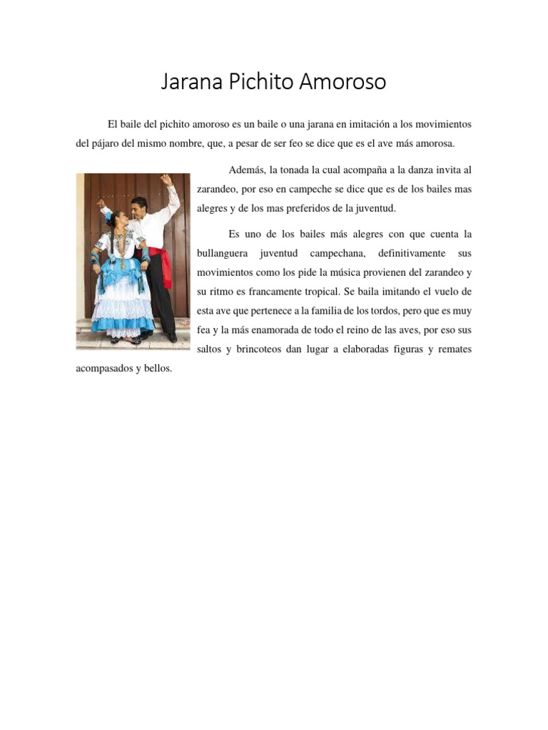 Baile del Pichito Amoroso en Campeche | PDF | Arte