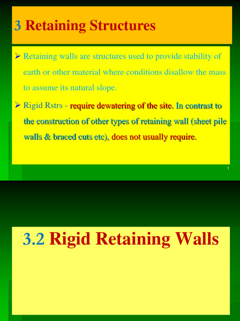 Rigid RW Note - Example and Asign | PDF | Building Materials | Soil