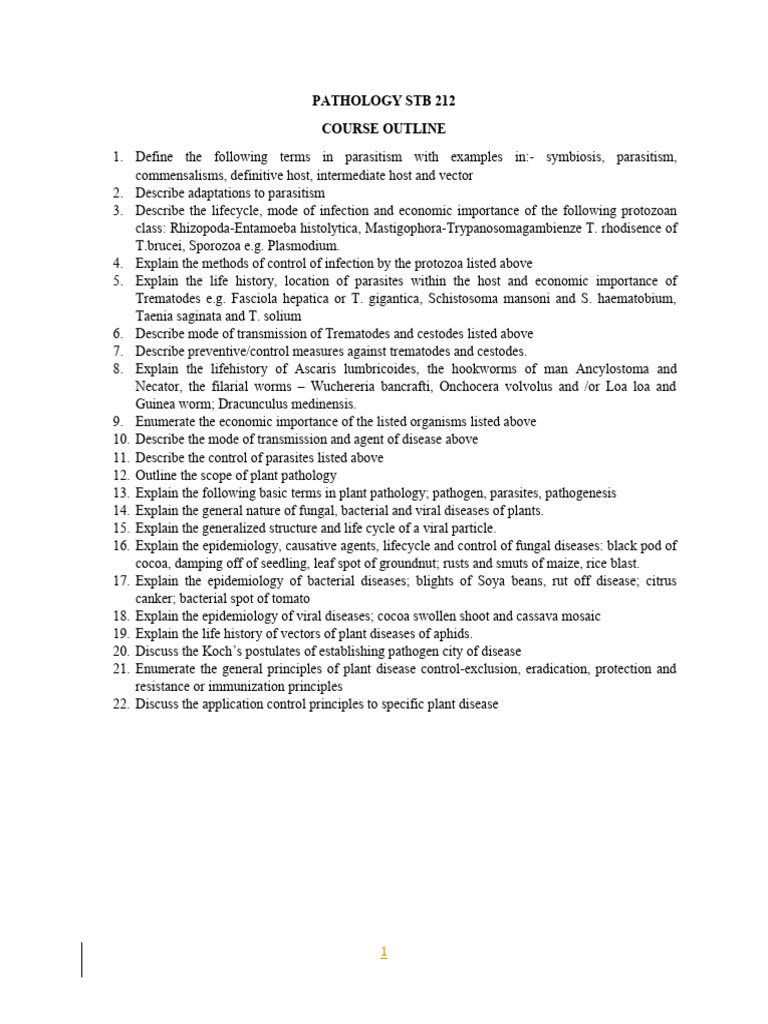 Pathology STB 212 | PDF | Virus | Parasitism