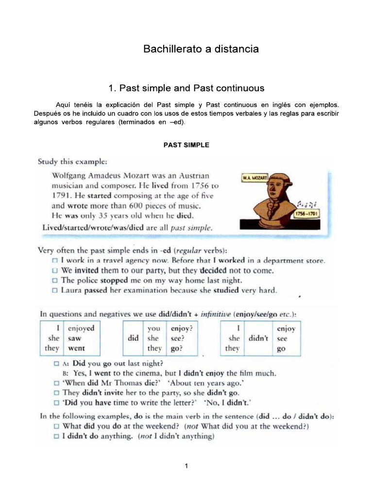 Past Simple-Continuous | PDF