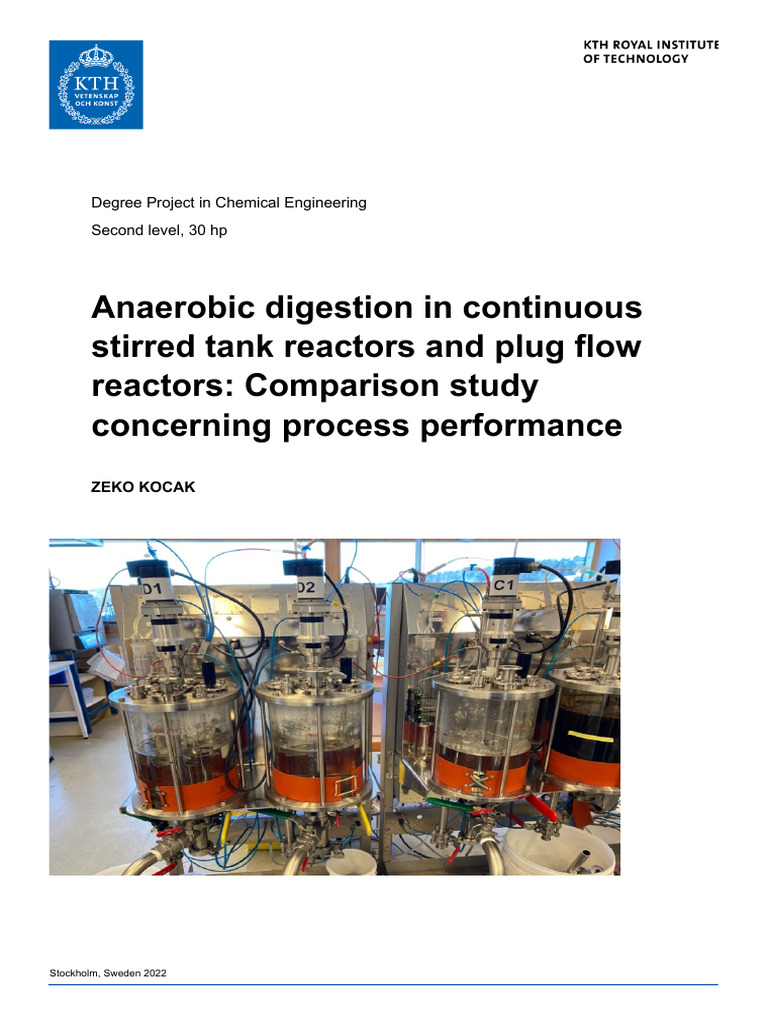2022 - Zeko Kocak Anaerobic Digestion in Continuos Reactors | PDF | Anaerobic Digestion | Biogas