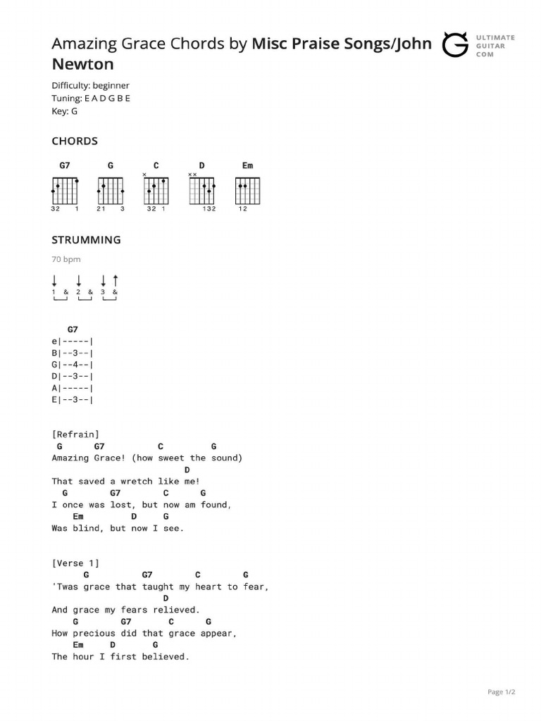 Amazing Grace Chords | PDF