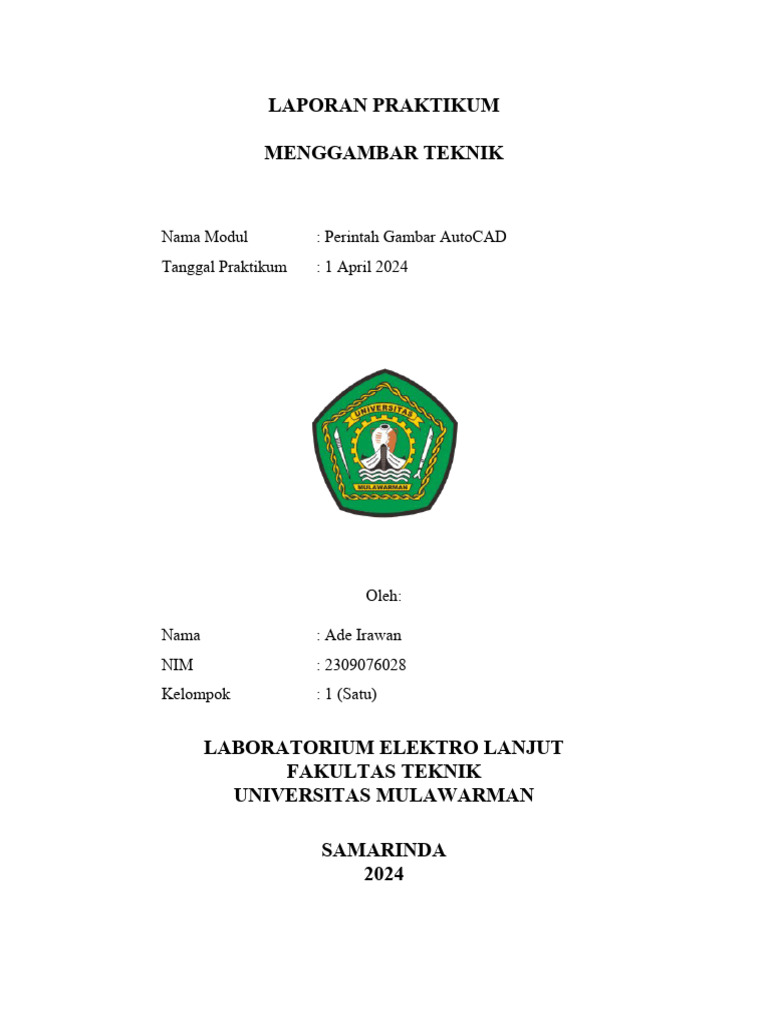 Praktikum Menggambar Teknik AutoCAD | PDF | Seni | Teknologi & Rekayasa