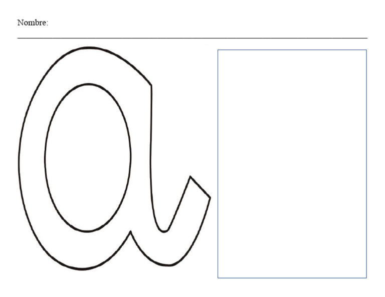 Letra A Manuscrita para Rellenar | PDF