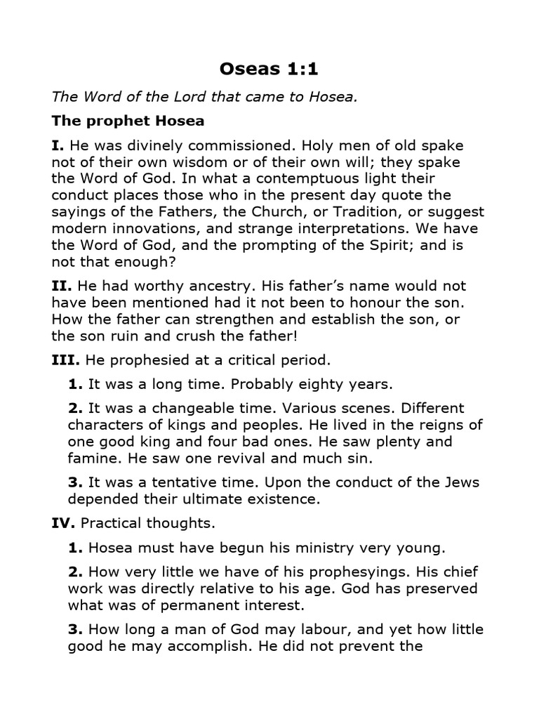 Comentario Sobre El Libro de Oseas - Ingles | PDF | Prophecy | Hosea