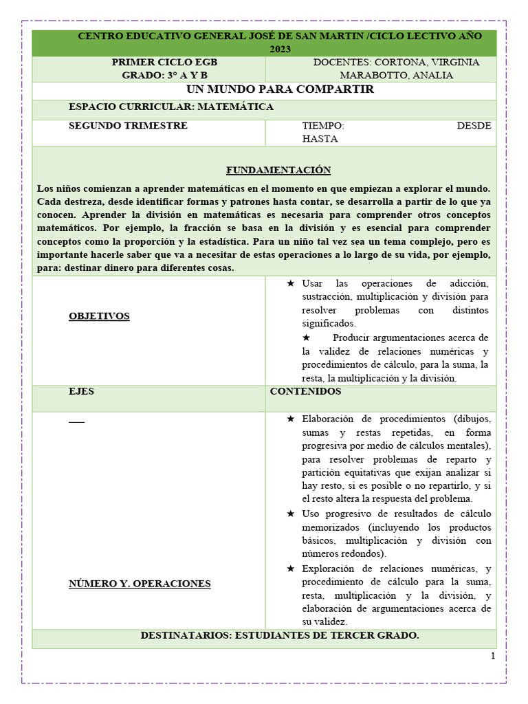 LA DIVISIÓN 3° grado 2023 imprimir | PDF | División (Matemáticas ...