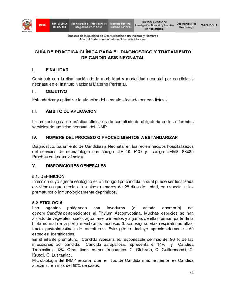 Guía para Candidiasis Neonatal | PDF | Candidiasis | Candida (hongo)