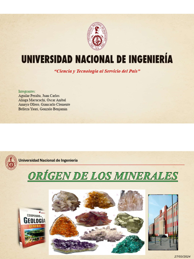 Origen de Los Minerales | PDF | Roca (geología) | Minerales