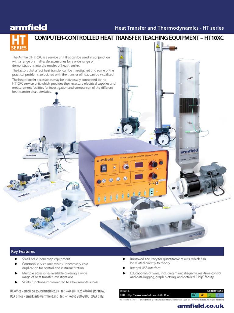 HT10XC Heat Transfer Teaching Unit | PDF | Heat | Thermocouple