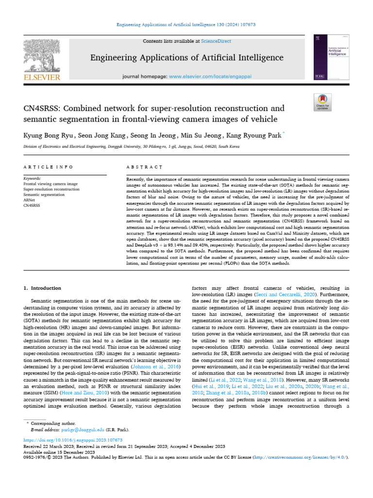 CN4SRSS Combined Network For Super Resolution Reco - 2024 - Engineering Applica | PDF | Image ...
