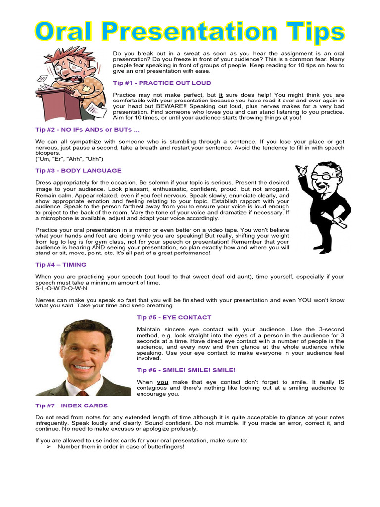 Oral Presentations Tips | PDF | Public Speaking