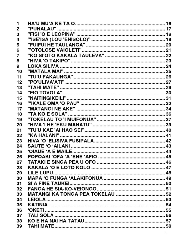 Pepa Hiva Kaka La | PDF | Tonga