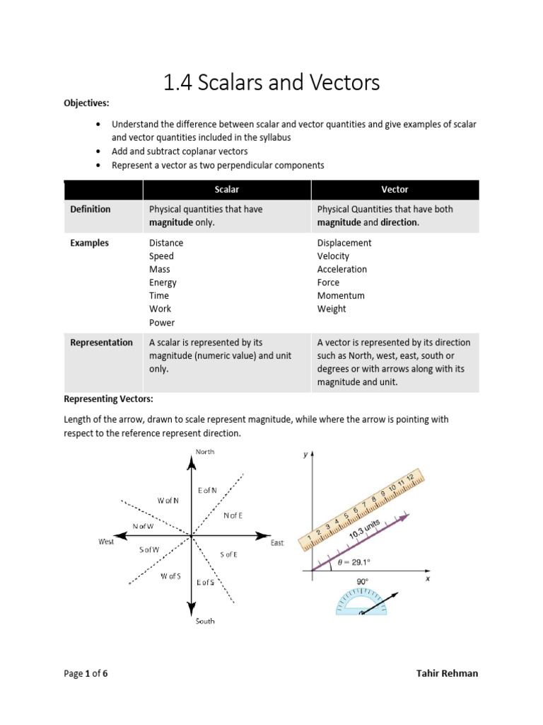 Scalars and Vectors Overview | PDF | Euclidean Vector | Mechanics