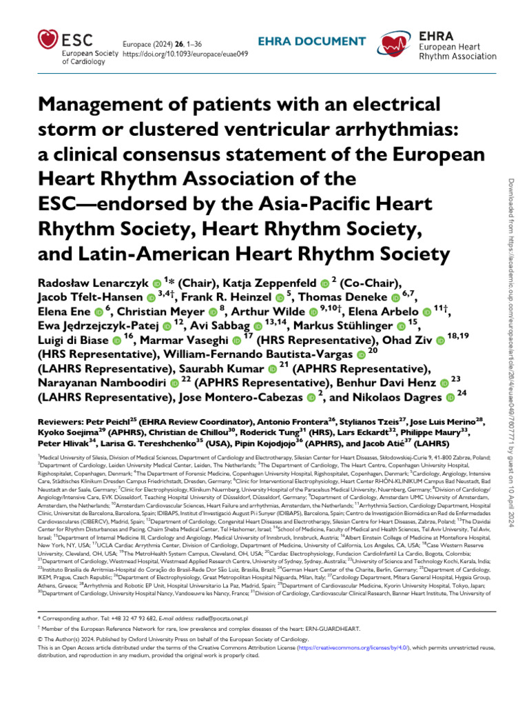 EHRA VT Storm Guidelines 2024 | PDF | Randomized Controlled Trial ...