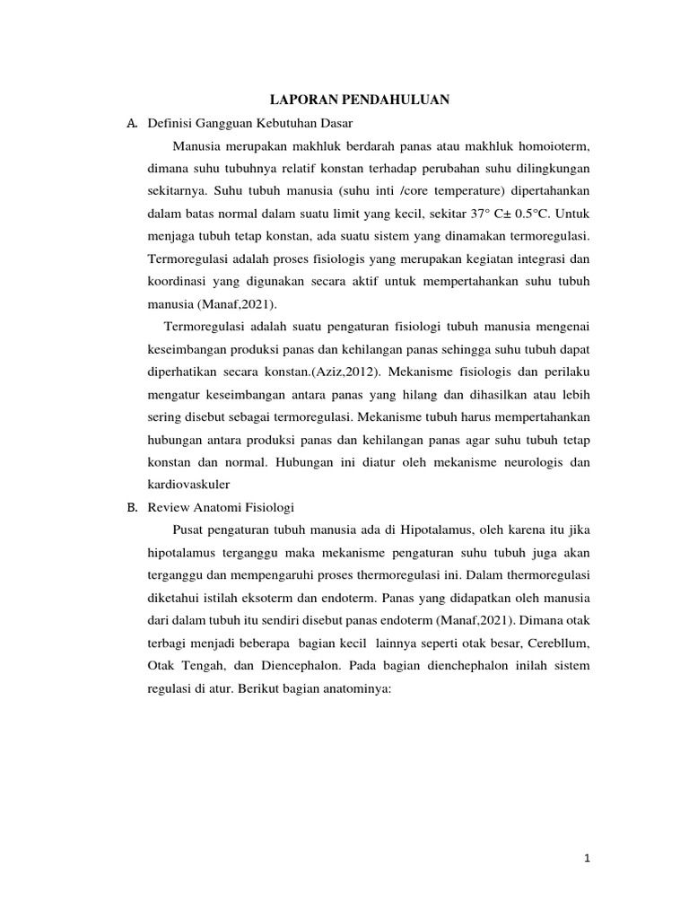 LP KDM Kebutuhan Ttermoregulasi | PDF