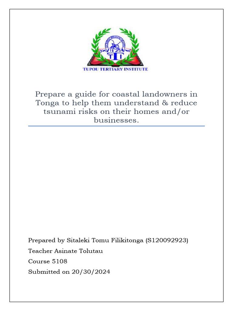 Report Sitaleki Filikitonga | PDF | Tsunami | Flood